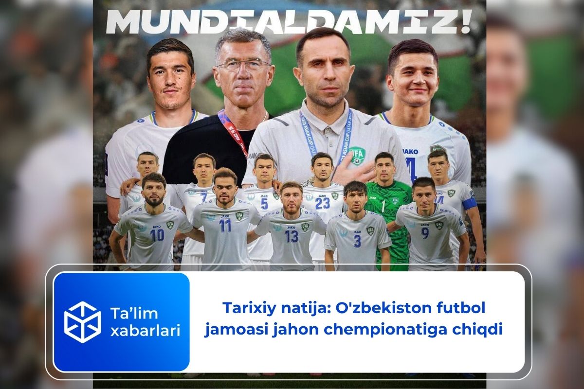 Tarixiy natija: O'zbekiston futbol jamoasi jahon chempionatiga chiqdi ...