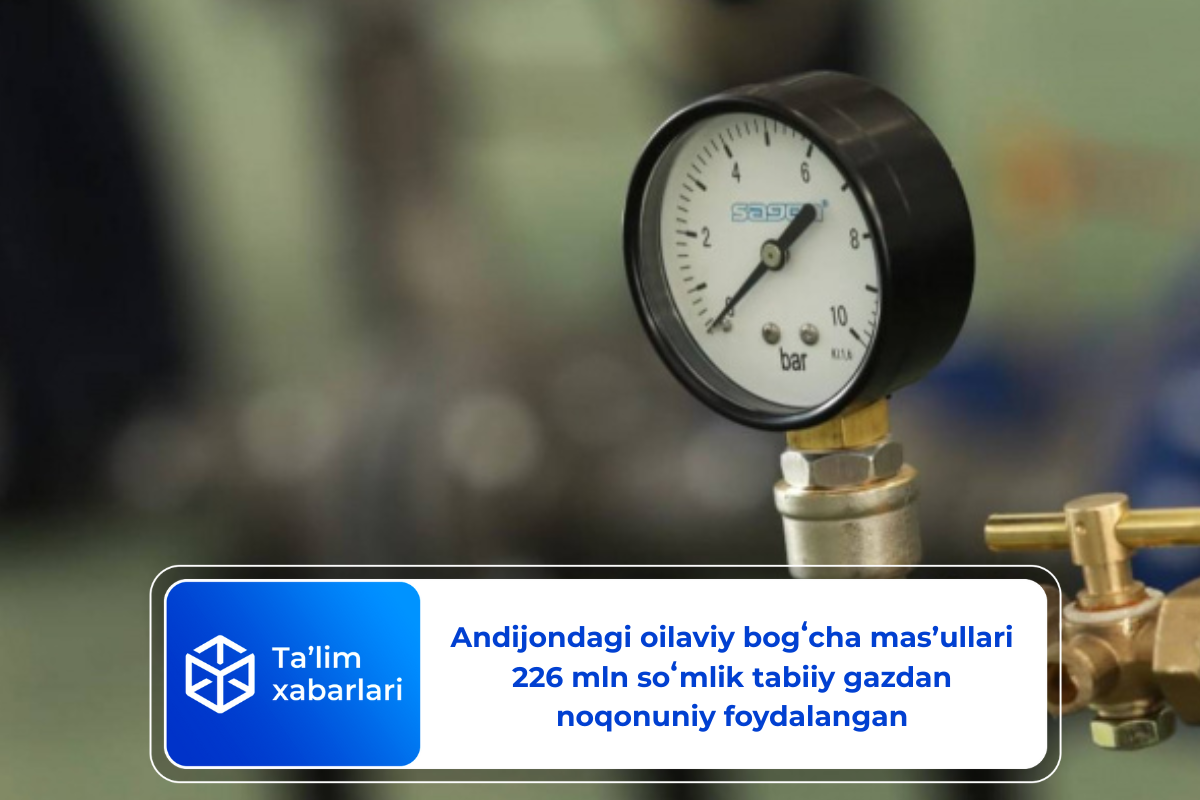 Andijondagi oilaviy bog'chalardan biri 226 mln soʻmlik tabiiy gazdan noqonuniy foydalangan - Ta ...