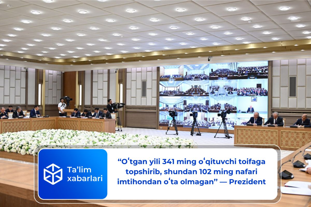 Oʻtgan yili 341 ming oʻqituvchi toifaga topshirib, shundan 102 ming ...